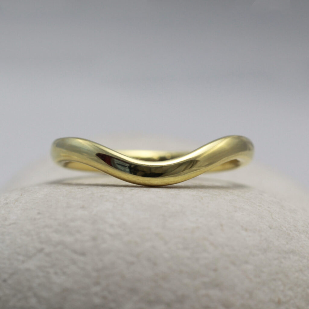 Curved Contoured Wedding Ring | Eco Friendly Gold Rings | J&E