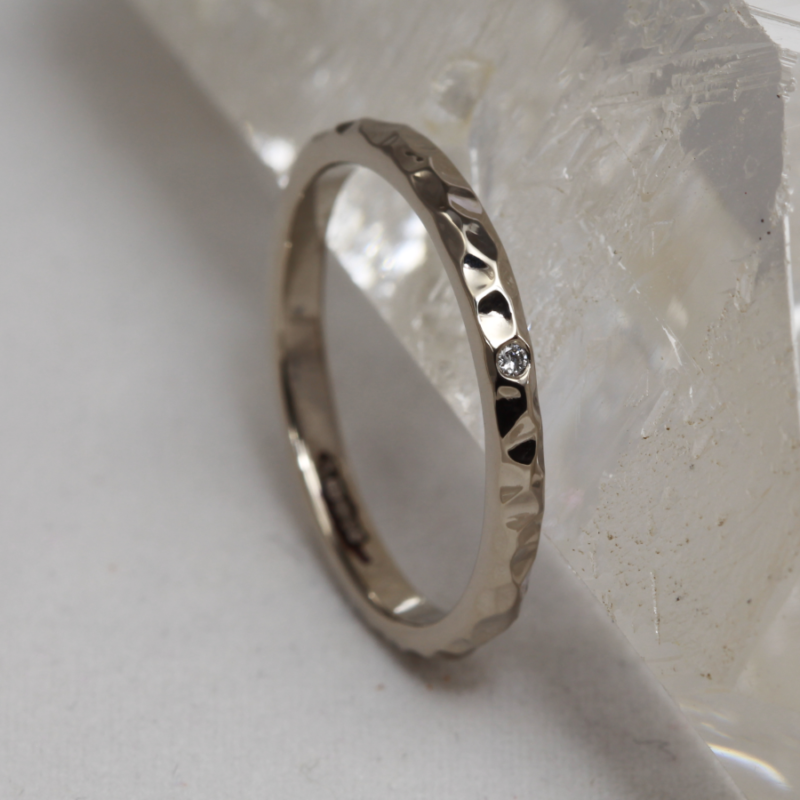 Hammered Wedding Rings | Ethical Wedding Rings | J&E
