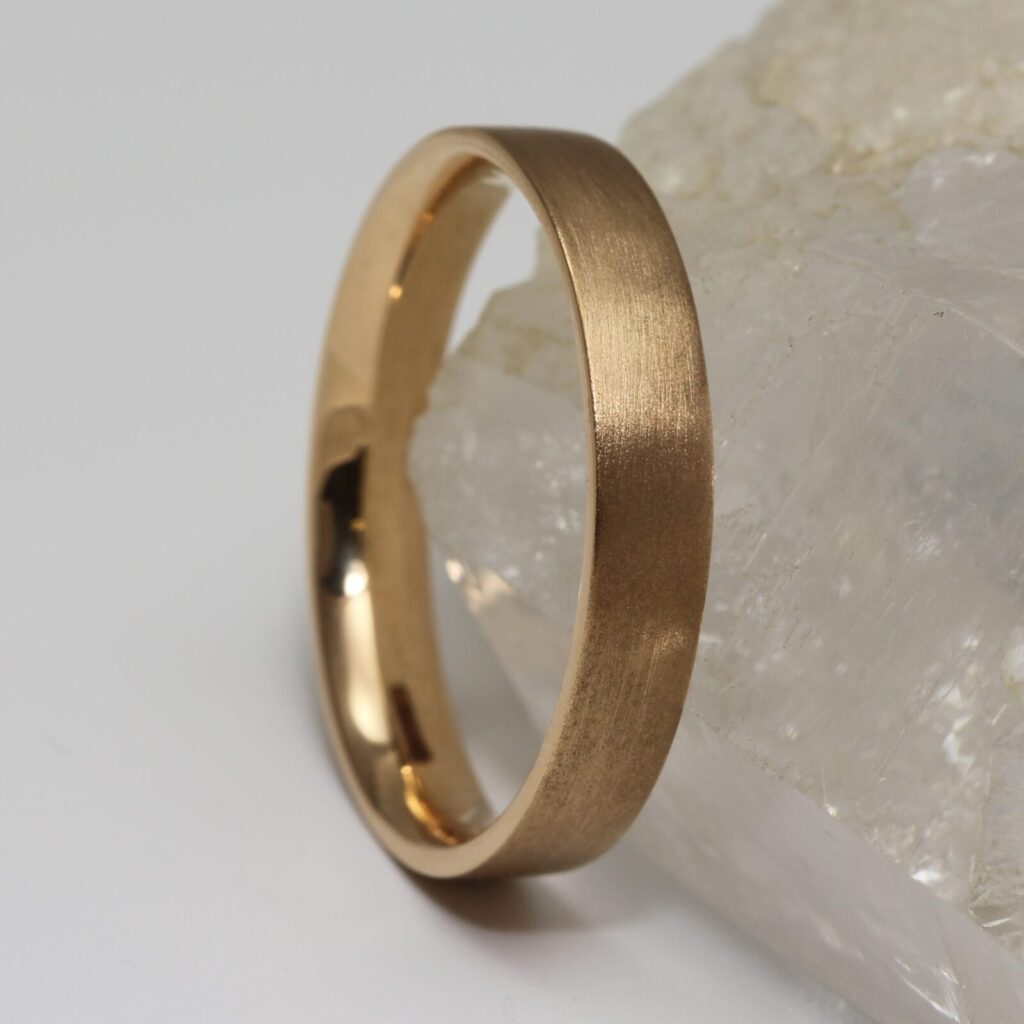 Matt Finish Gold Wedding Ring | Ethical Wedding Ring | J&E