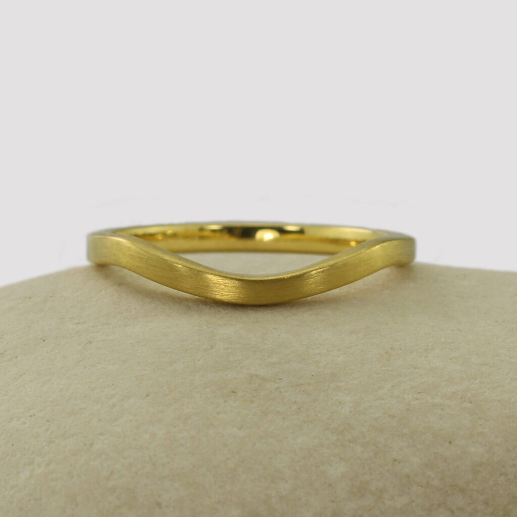 Curved Contoured Wedding Ring | Handmade 18ct Gold Ring | J&E