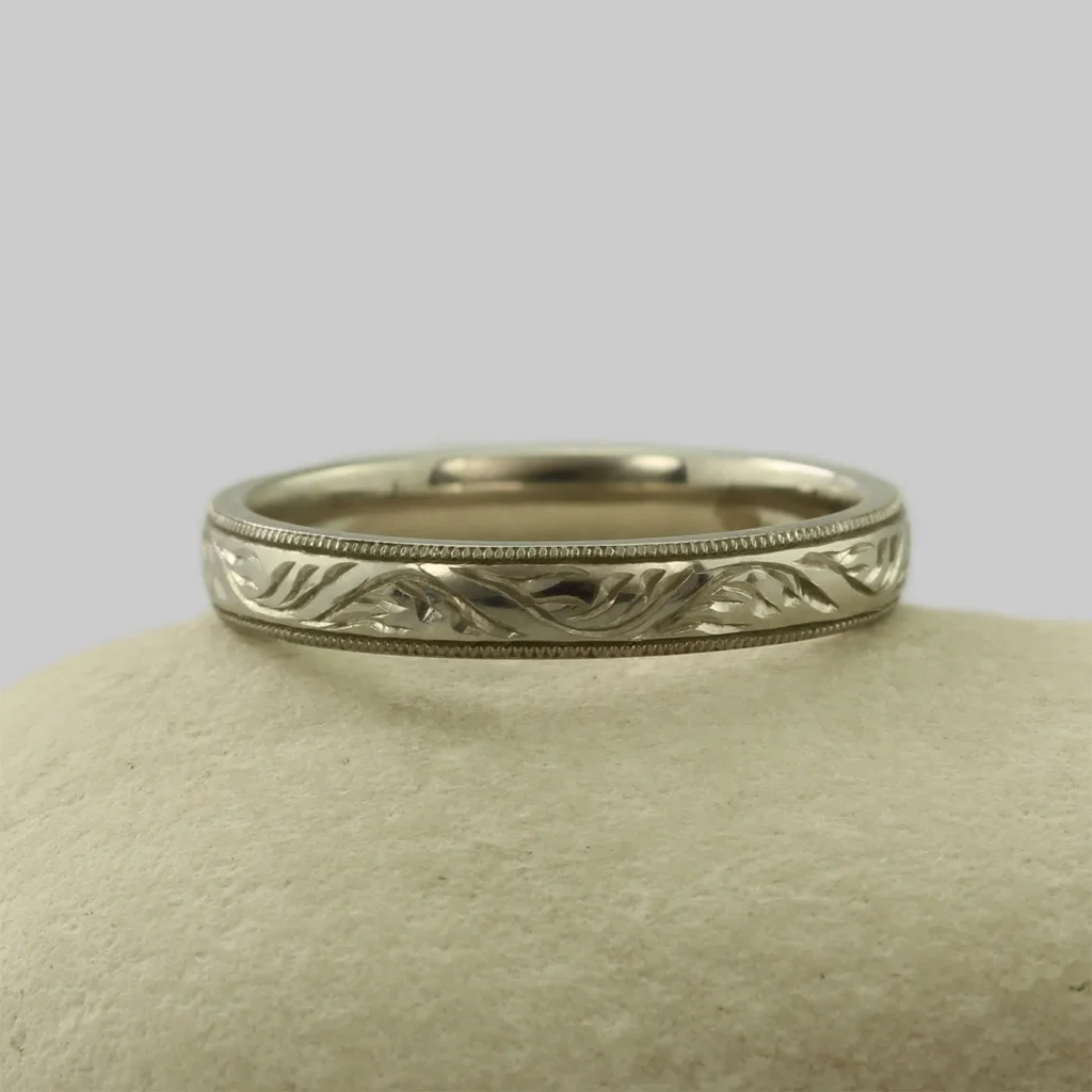 Hand Engraved Forest Canopy Ring | Ethical Wedding Rings | J&E