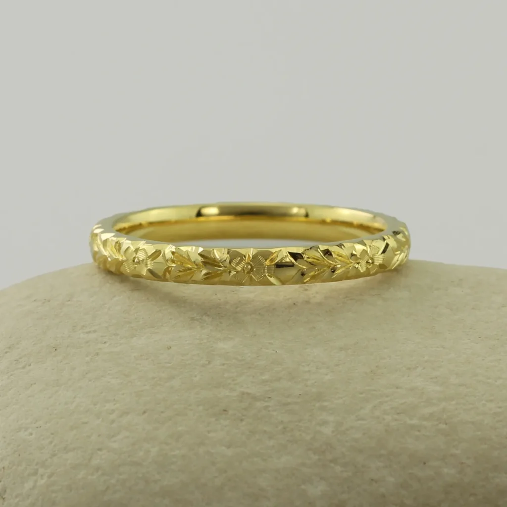 Hand Engraved Orange Blossom Ring | Ethical Wedding Rings | J&E